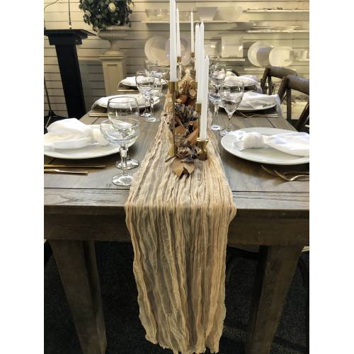 Champagne Balinese Table Runner | Party Warehouse | Wedding Hire