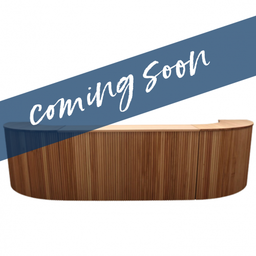 Half Oval Wooden Bar | Bar Hire Christchurch