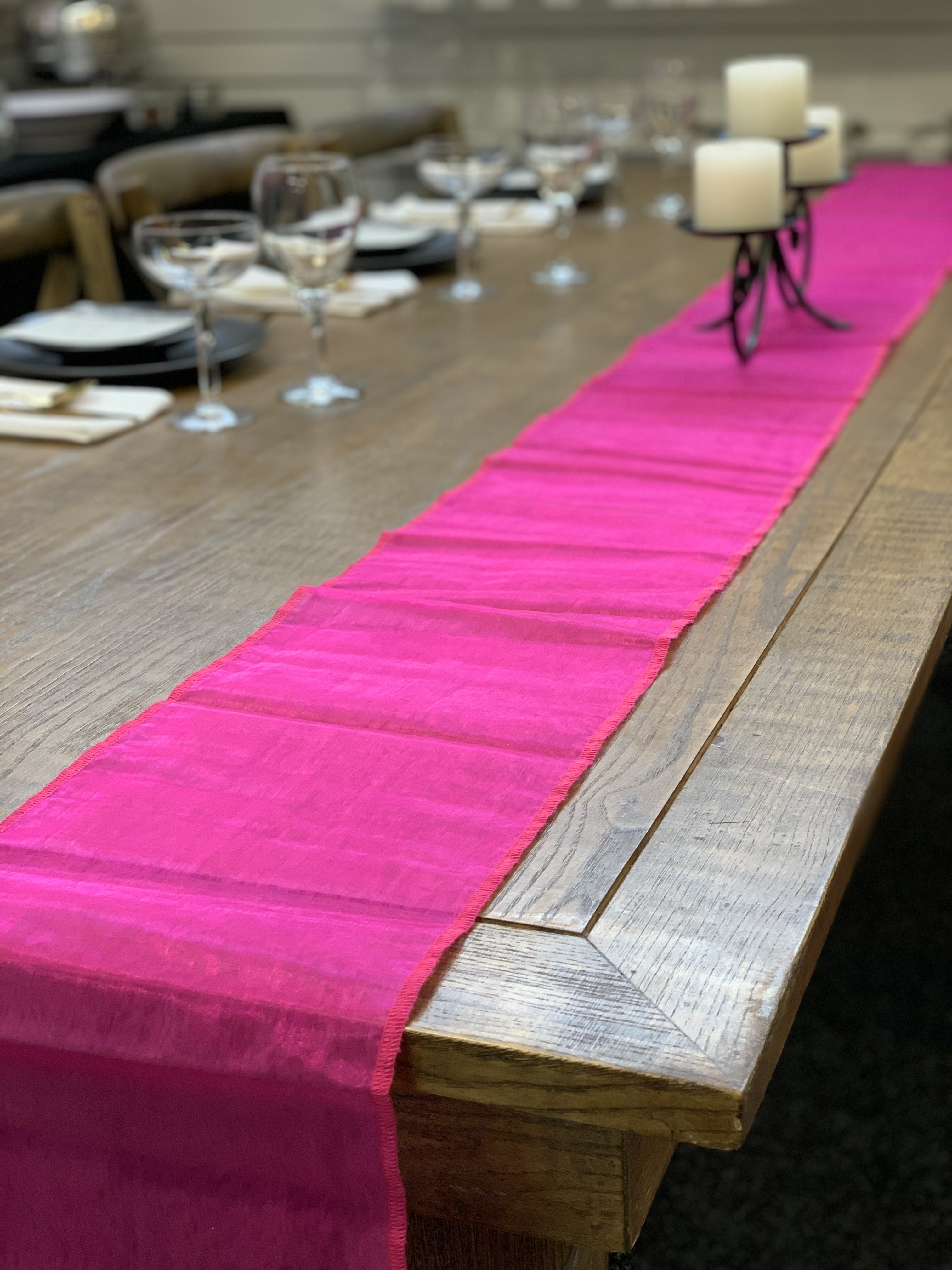 Tables Runners, Fiesta Pink | Linen Hire
