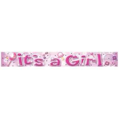 'It's a girl' Banner | Party Supplies Online | Partyshop.co.nz