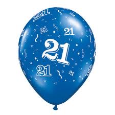 Balloons Blue 21st Birthday Balloon