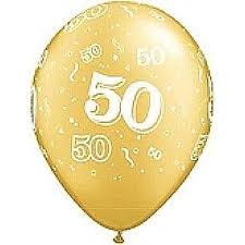 Balloons - Gold 50 Balloon. Birthday & Anniversary
