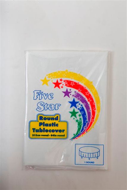 Plastic Table Cover Round - White | Partyshop.co.nz