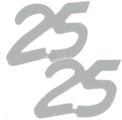 Scatter Confetti 25 Silver Numbers | Partyshop.co.nz