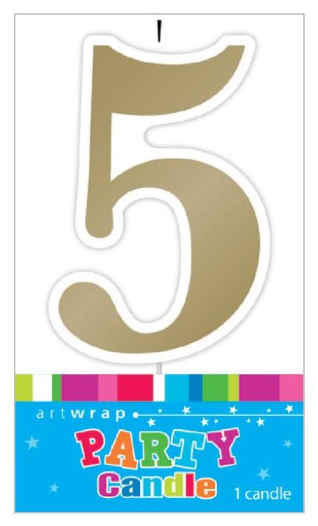 Candle Number 5 Gold | Party Hire | Weddings | Jukeboxes & Marquees ...