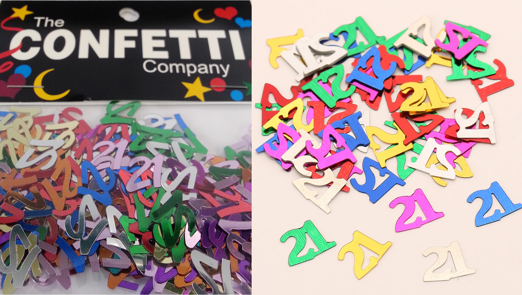 Confetti Scatters 21st Mix Numbers | Partyshop.co.nz